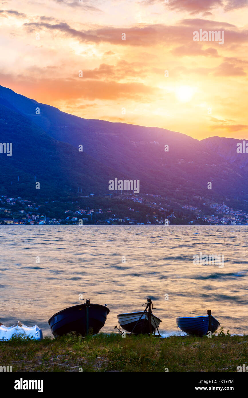 Stormy sunset in lake Como-Italy, Europe Stock Photo - Alamy