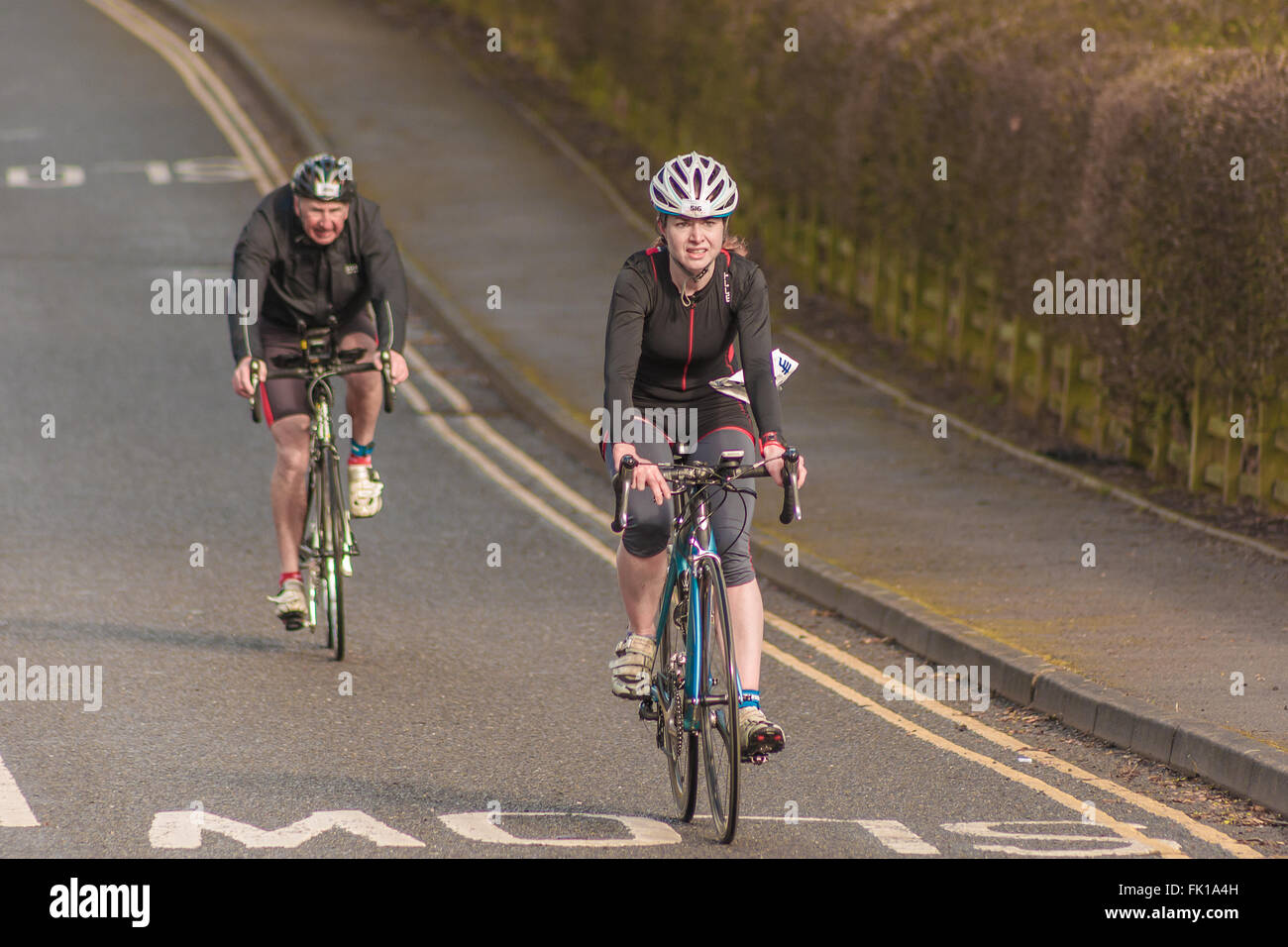 Whitwell, Rutland, UK. 5th March 2016. Cyclists competing in the "Bike ...