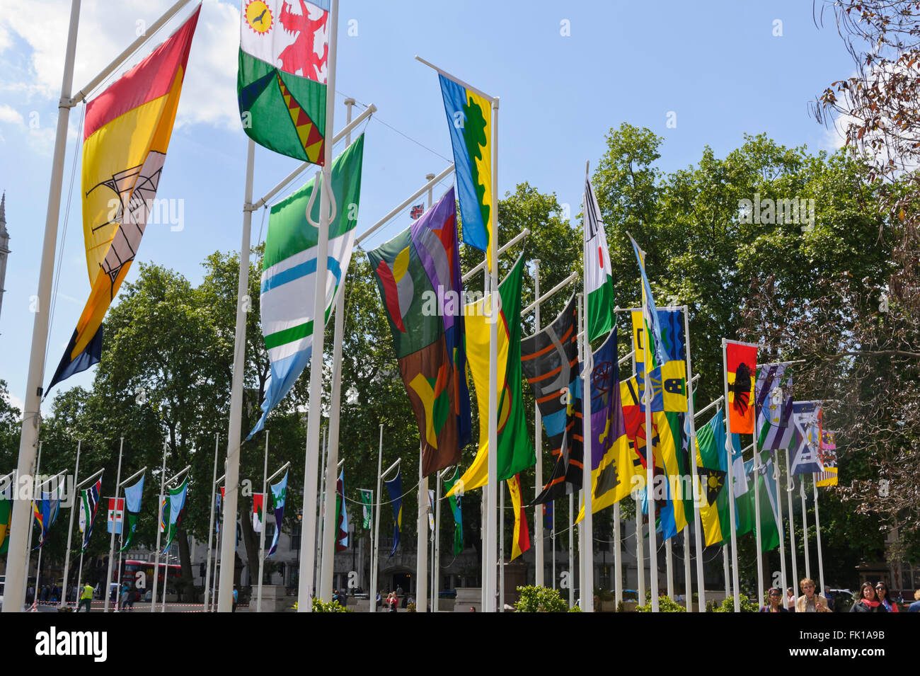Flags at parliament square hi-res stock photography and images - Alamy