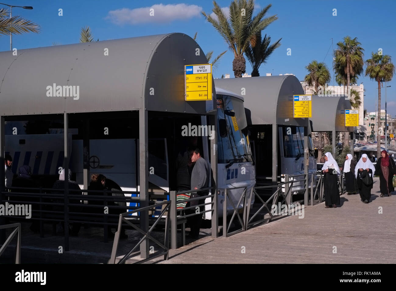 A Palestinian bus station outside the Old City East Jerusalem Israel ...
