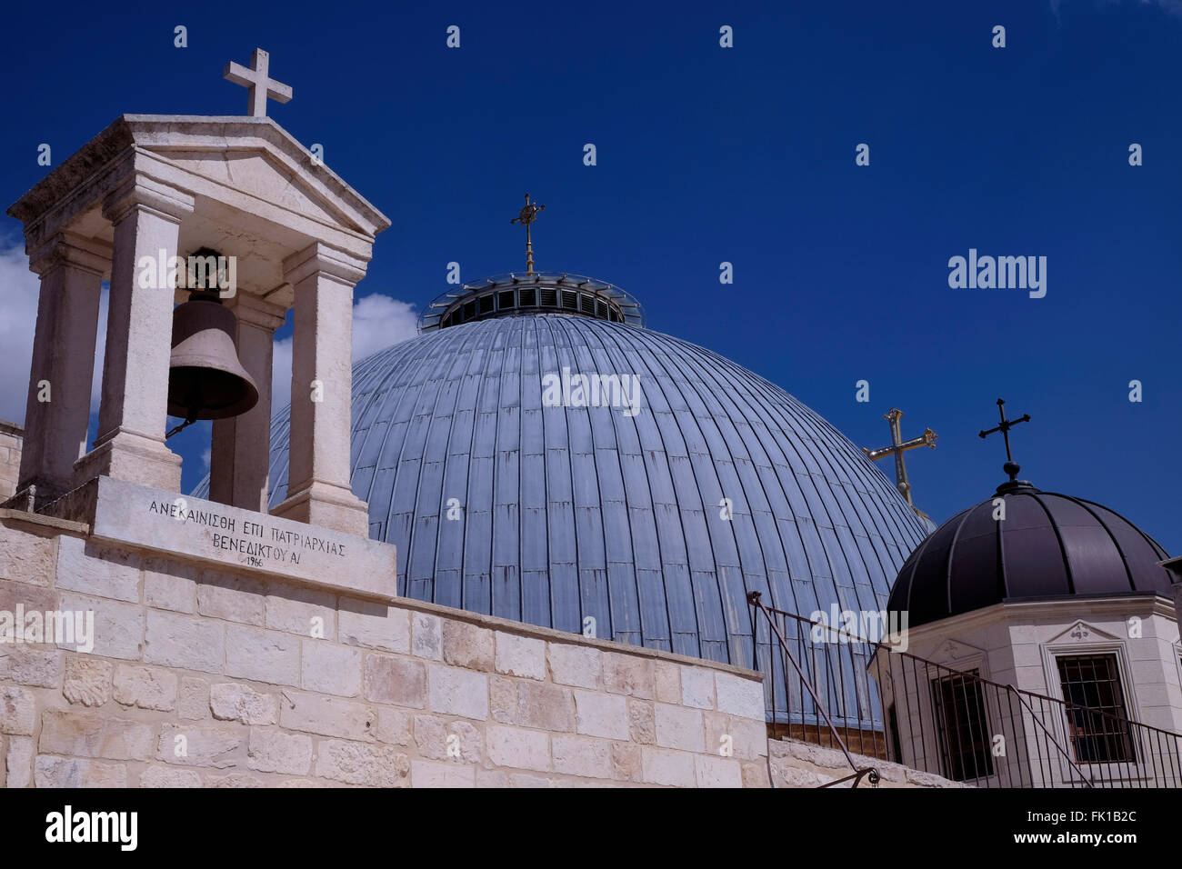 Domes of the Church of Holy Sepulchre as seen from the roof of the ...