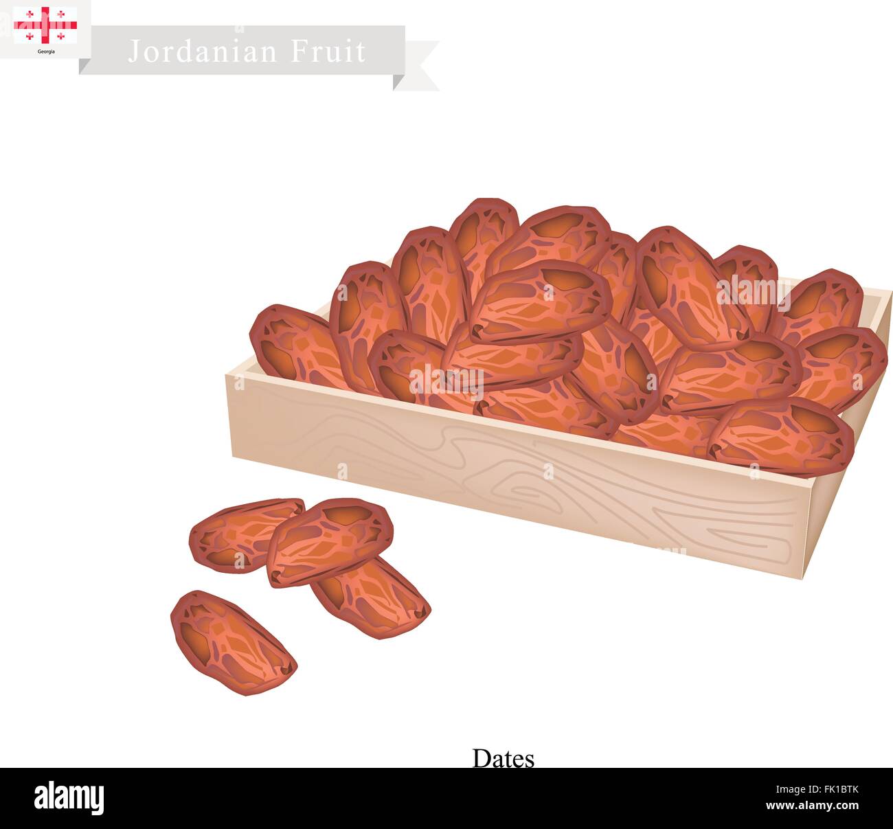 Jordanian Fruit, Illustration of Box of Dried Dates. The Most Popular ...