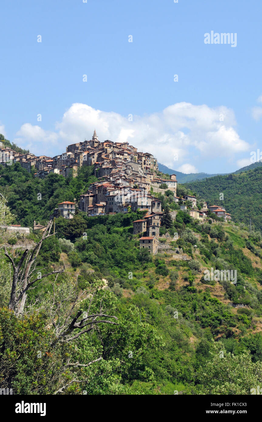 the old village of Apricale in Liguria near Ventimiglia Stock Photo - Alamy