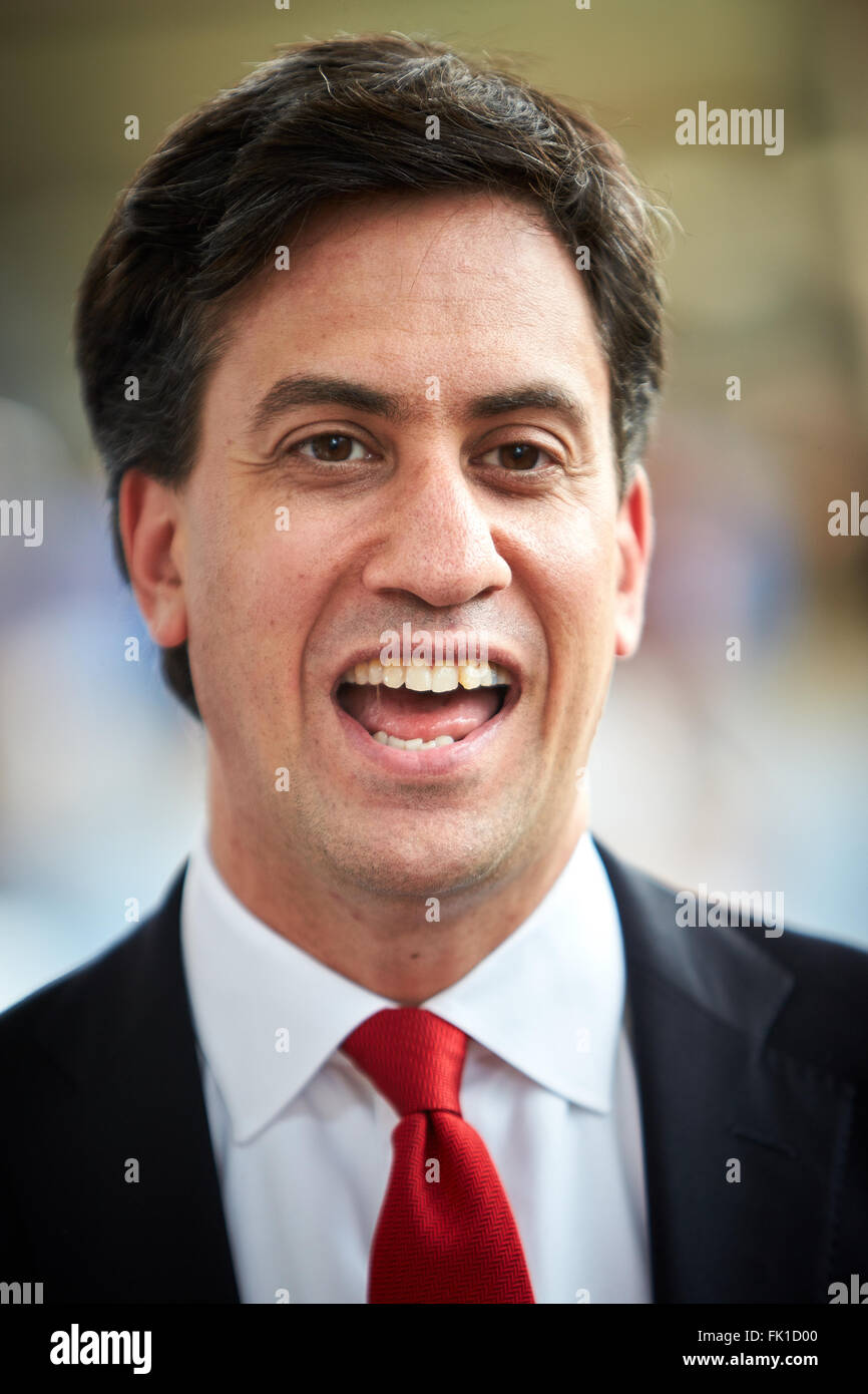 Ed Milliband during a visit to the Centre:MK shopping centre Stock ...