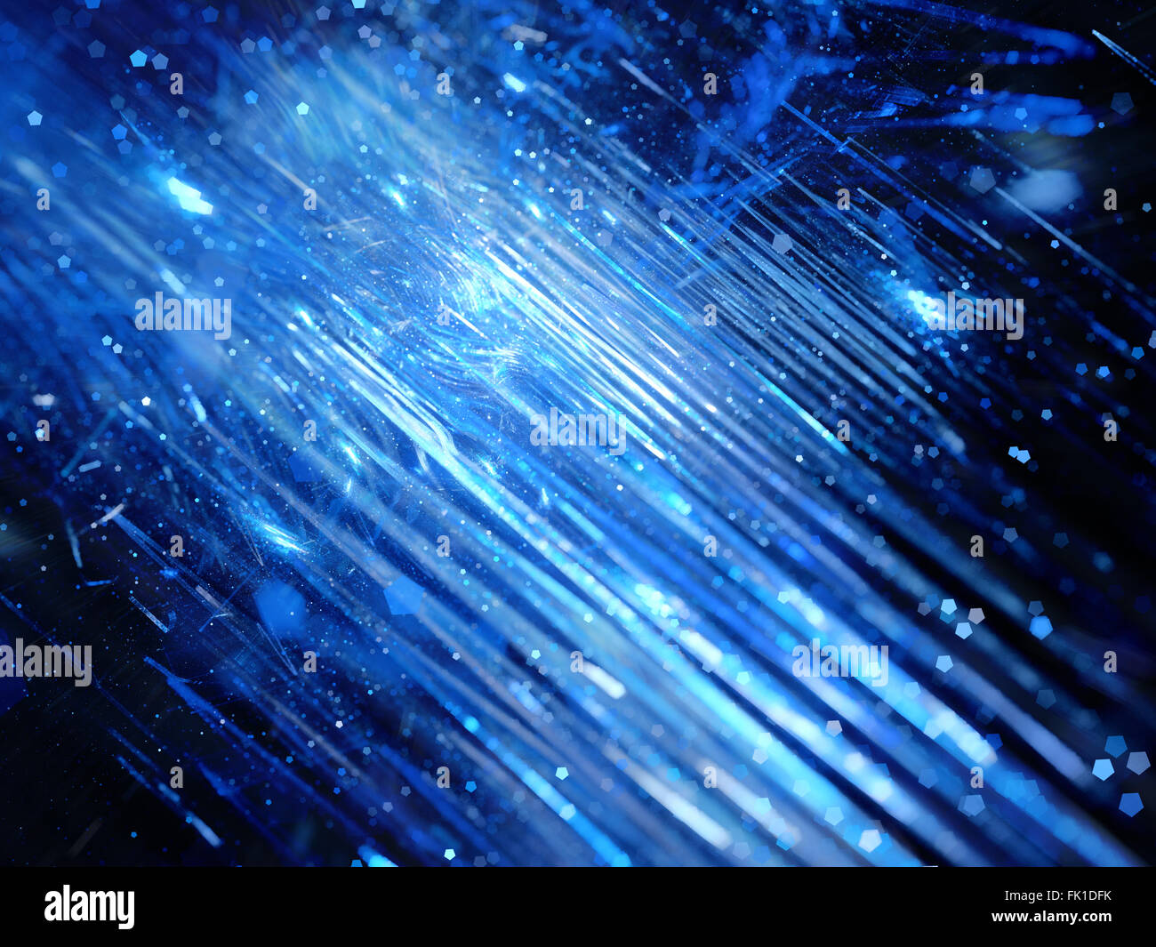 Blue glowing new technological explosion in space, big data flow ...