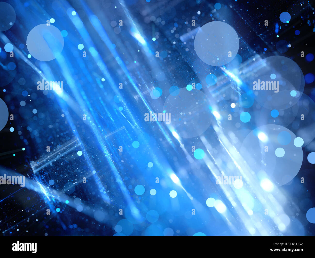 Blue glowing new technological explosion in space, big data flow ...