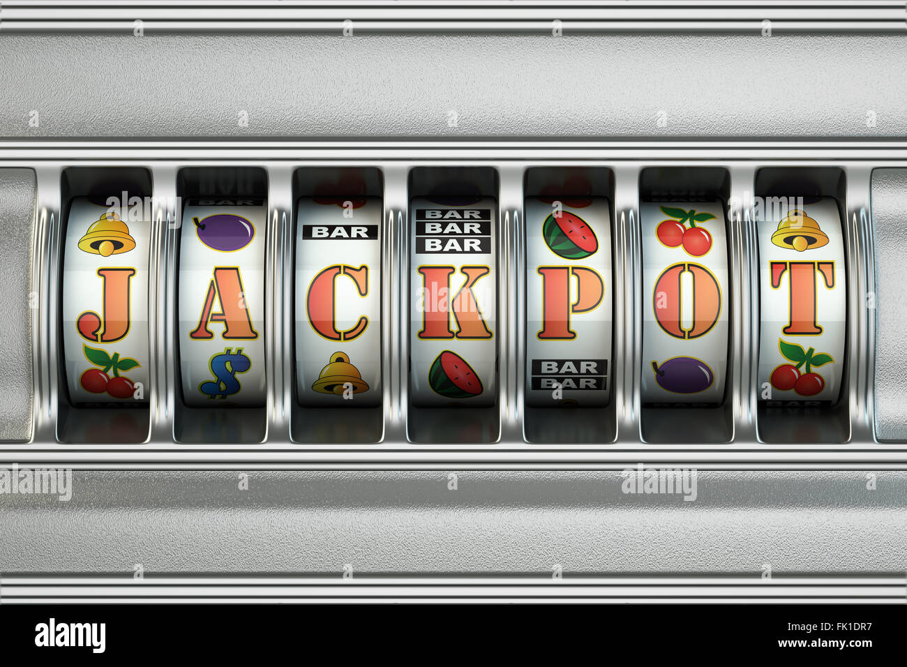 Slot machine with jackpot. Casino concept. 3d Stock Photo - Alamy