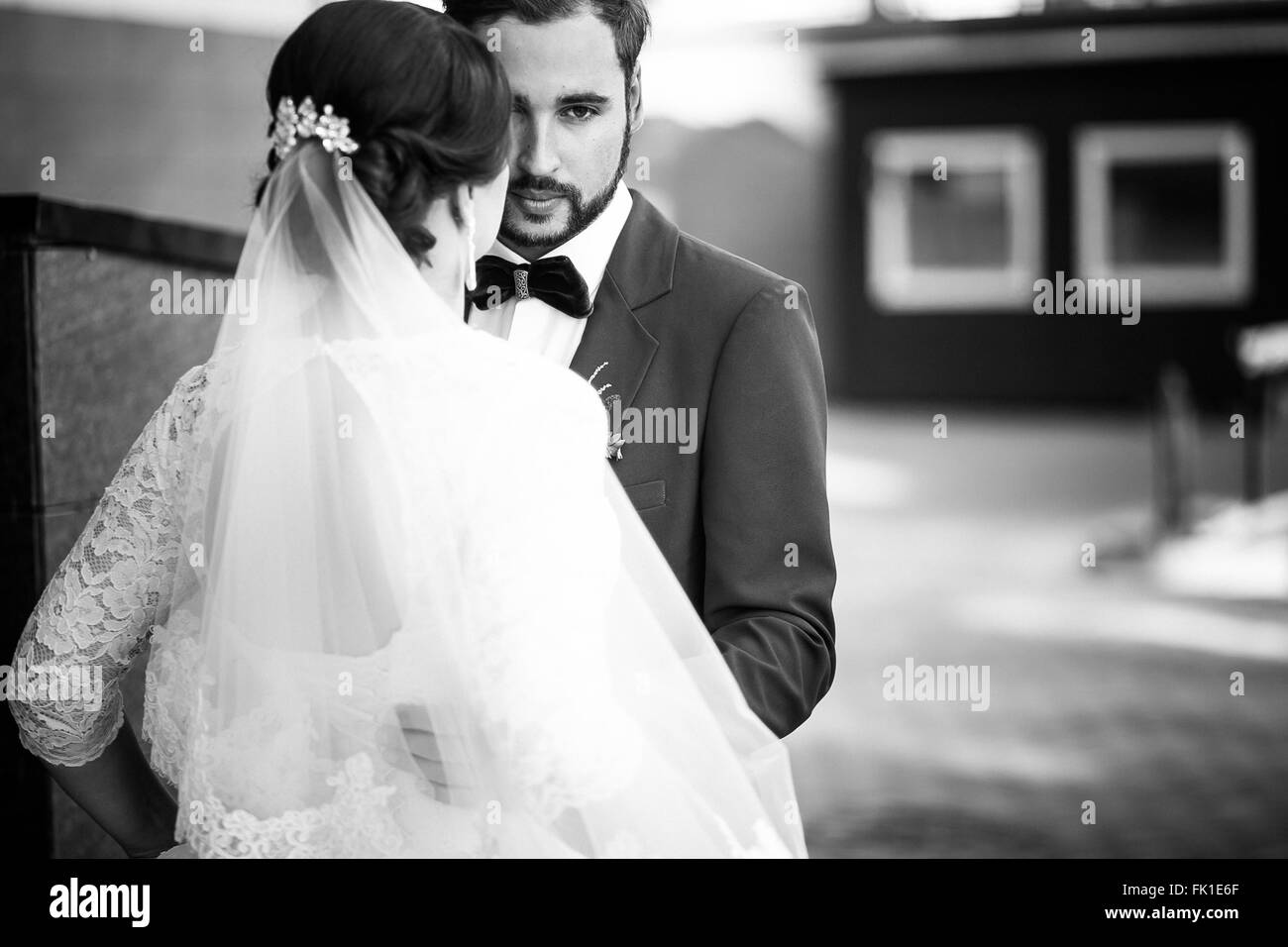 Bride and groom back view hi-res stock photography and images - Alamy