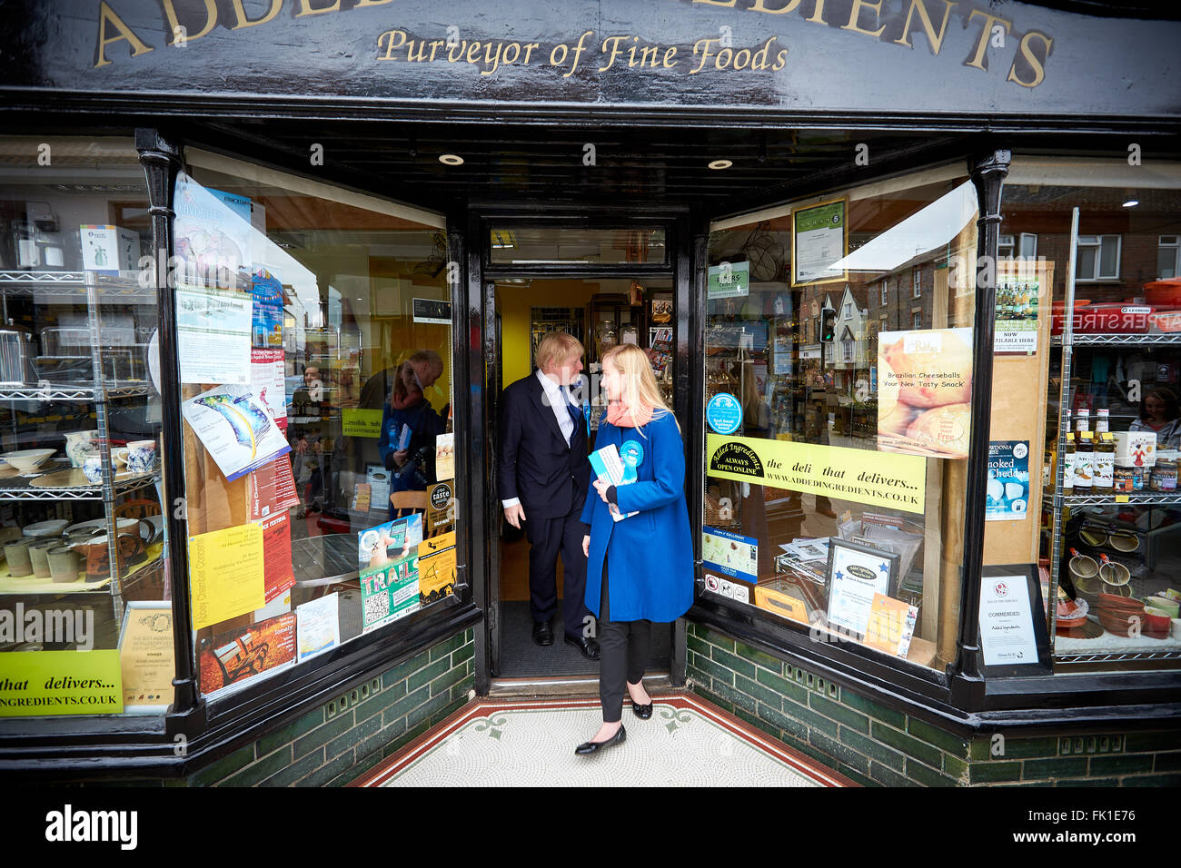 Boris Johnson (L) campaigning in Abingdon with candidate Nicola ...