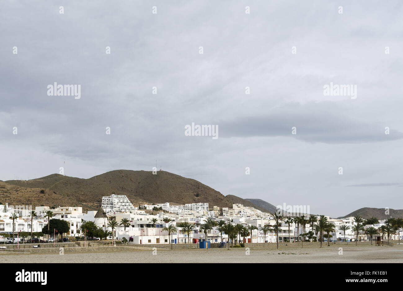 A beach view in Carboneras village, Almeria province, Spain Stock Photo ...