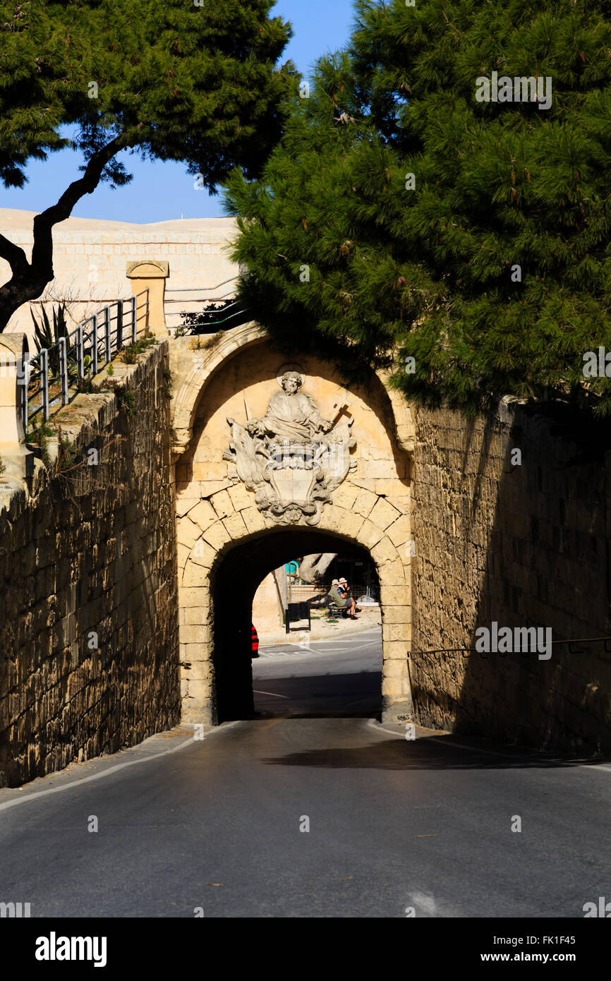 Greek outer gate, Mdina, Malta Stock Photo - Alamy