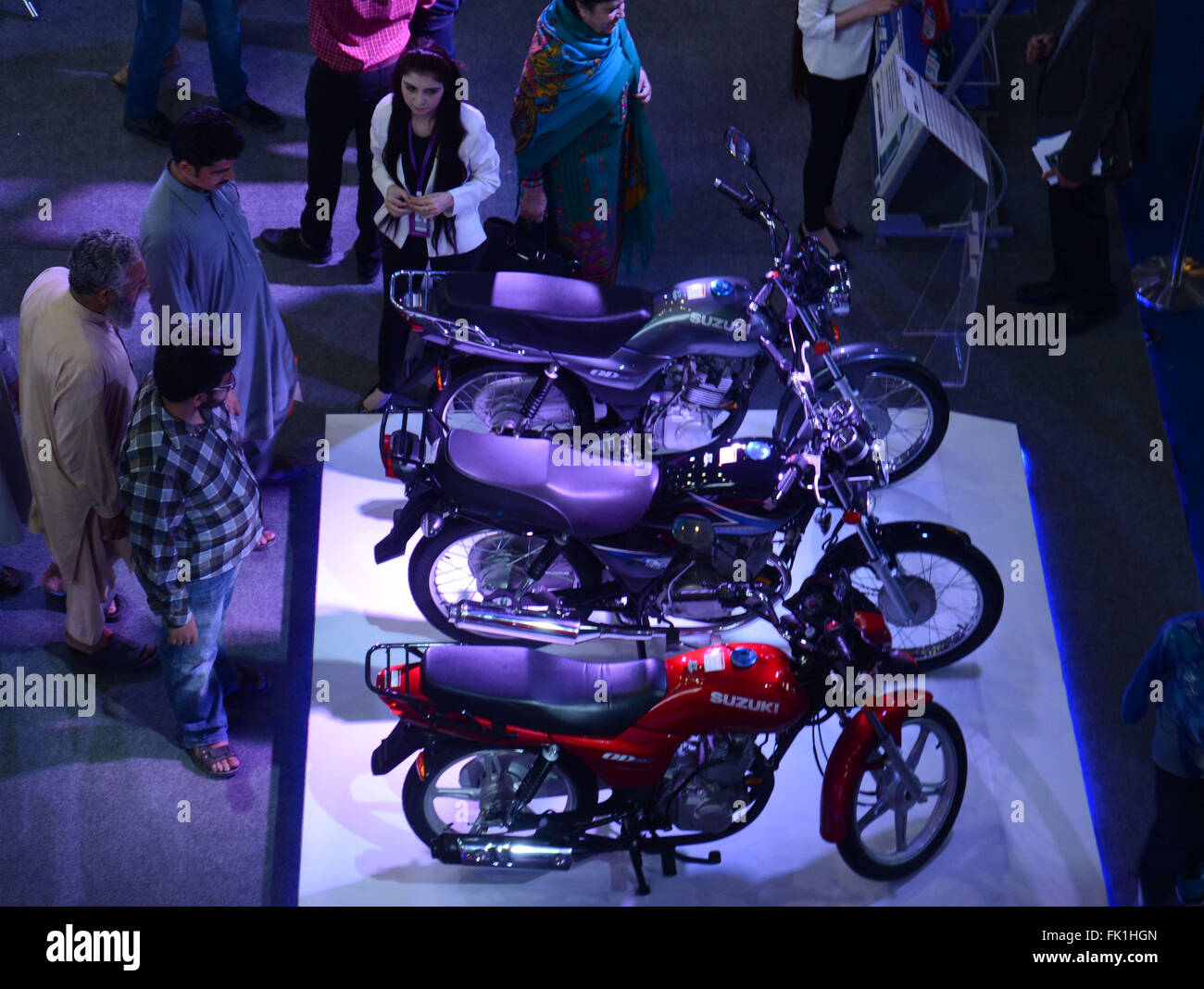 Pakistani visitors take a part of auto motor show at expo center ...