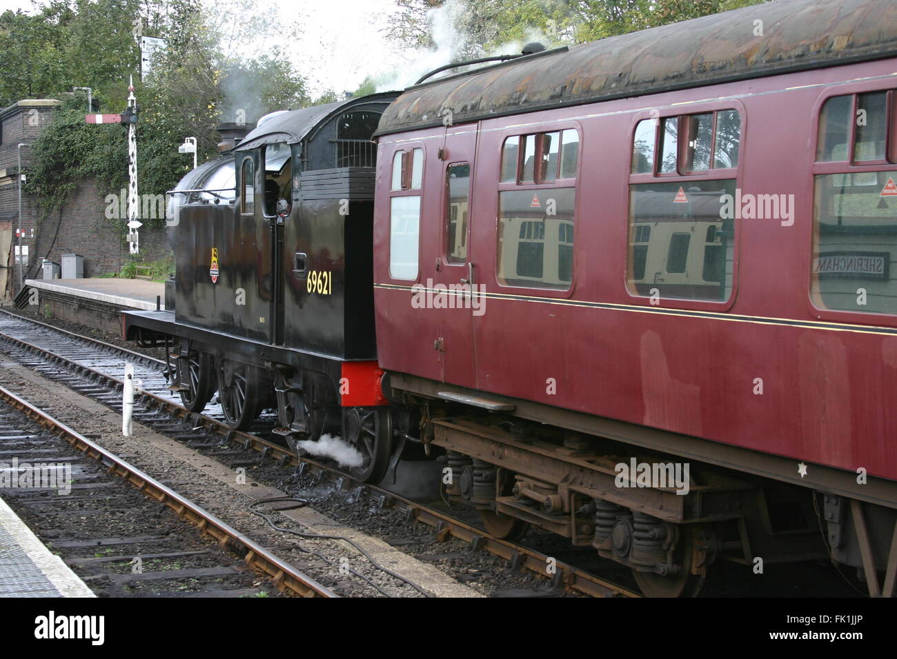 Steam train at Sheringham station, North Norfolk railway Stock Photo ...