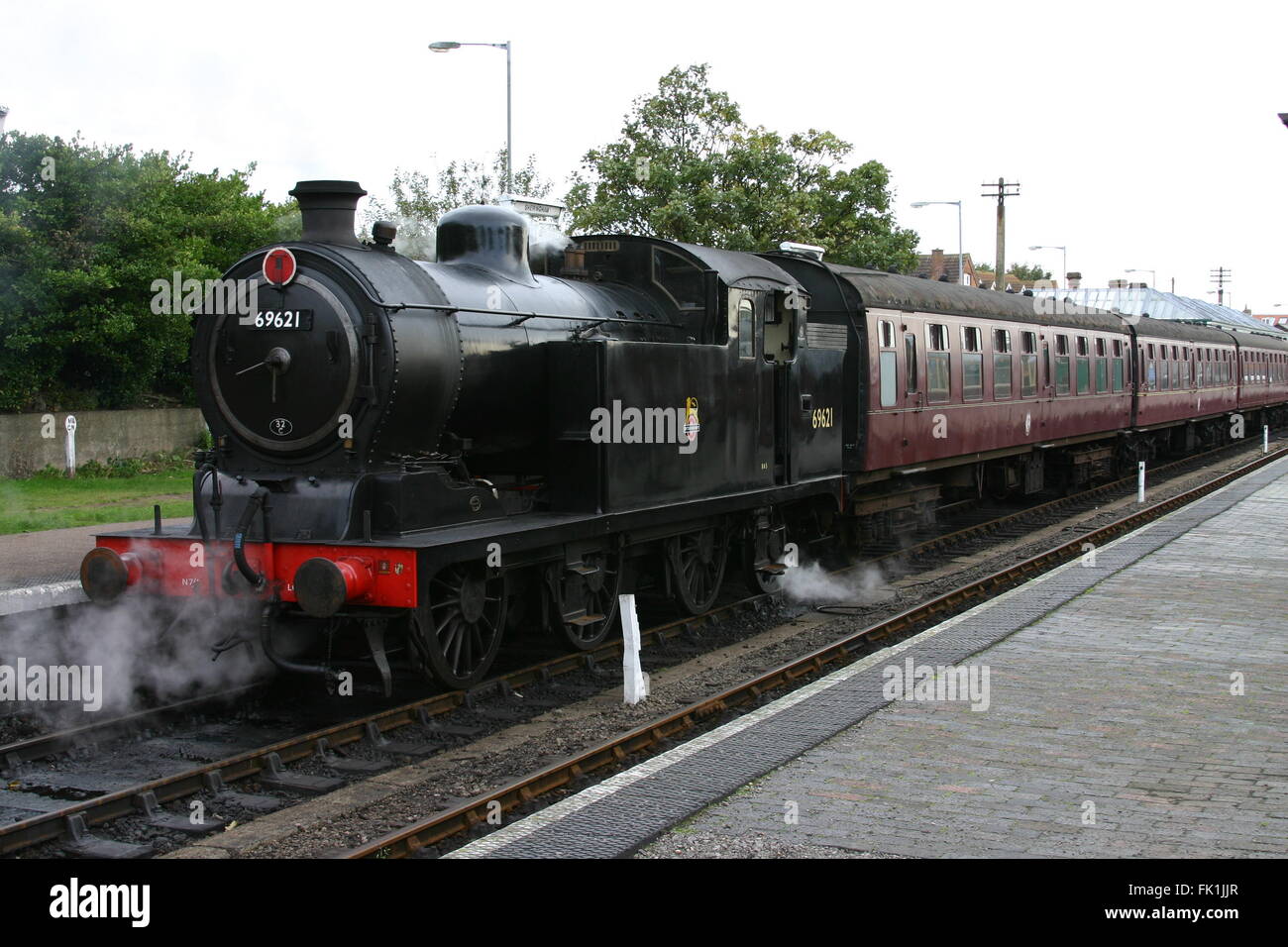Steam train at Sheringham station, North Norfolk railway Stock Photo ...
