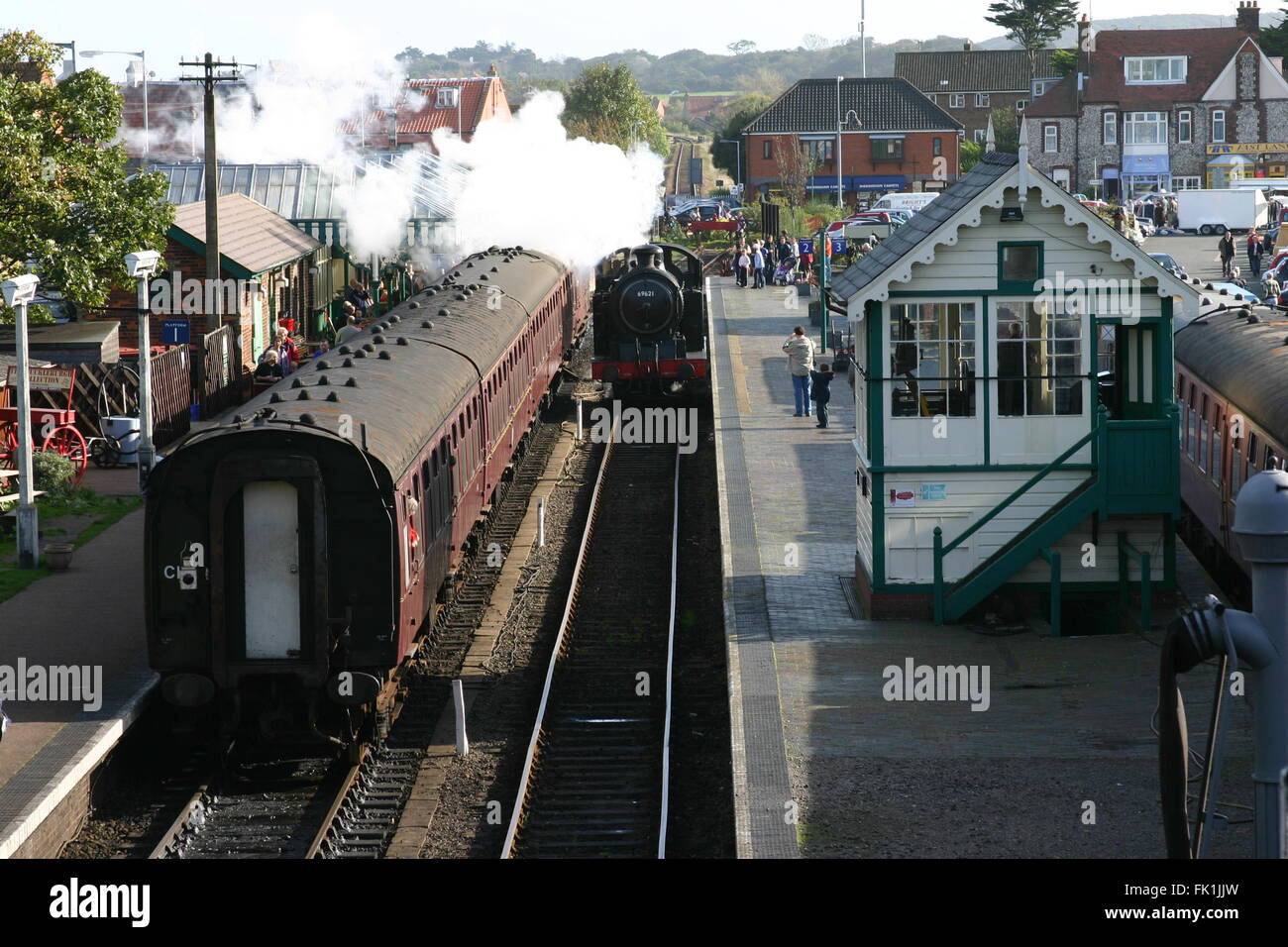 Steam train at Sheringham station, North Norfolk railway Stock Photo ...