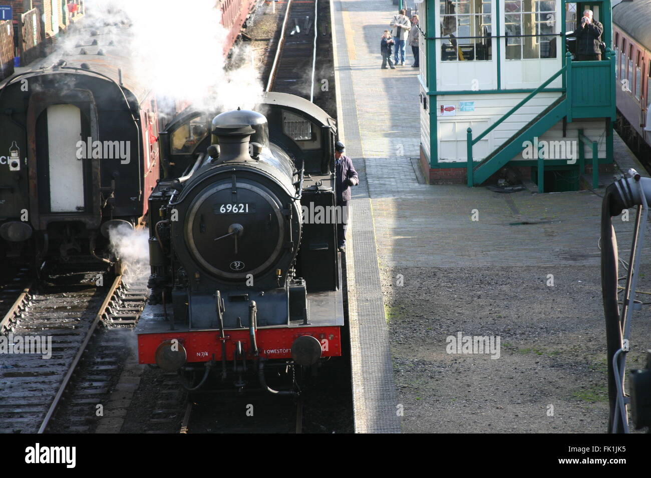 Steam train at Sheringham station, North Norfolk railway Stock Photo ...