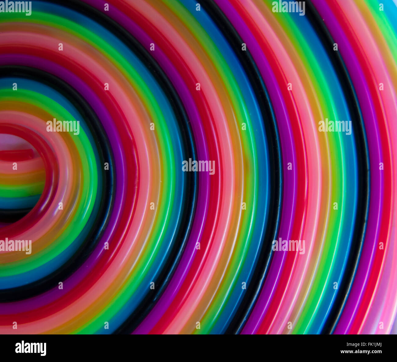 interesting spiral of multicolored ropes Stock Photo - Alamy