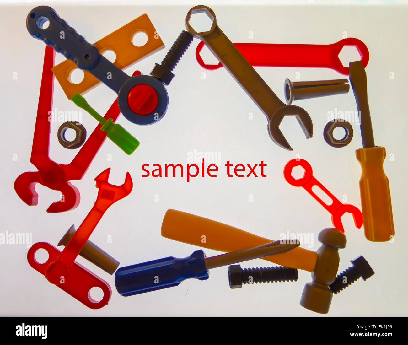 Toy tools on a white background, a bright and impressive Stock Photo ...