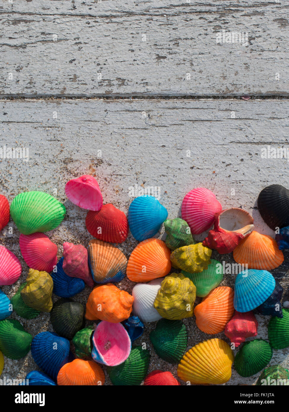 colored seashells on a table Cocktail Stock Photo - Alamy