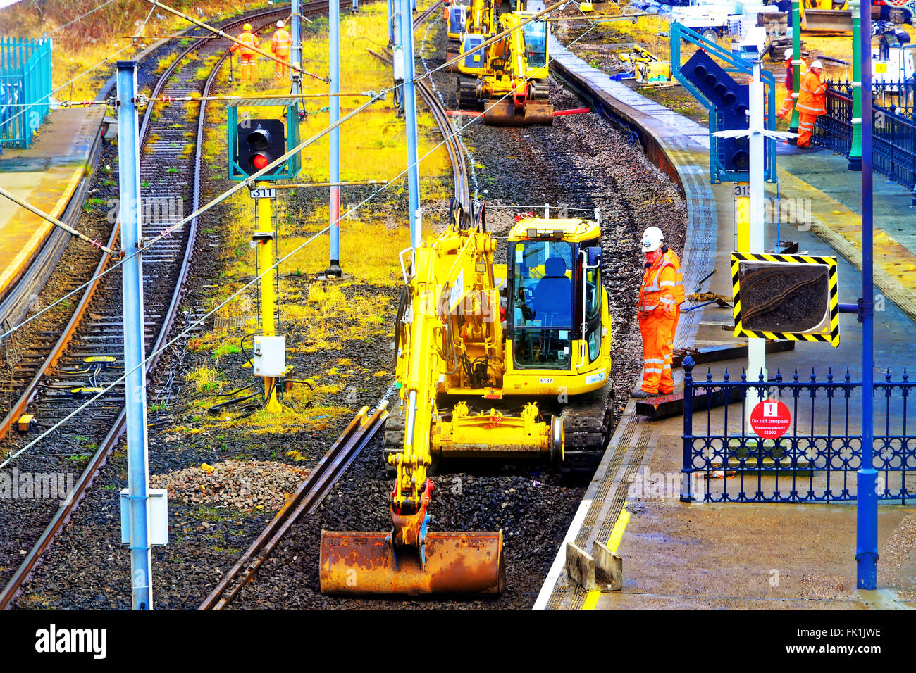 TXM Plant Tynemouth Metro engineering rail work Stock Photo - Alamy