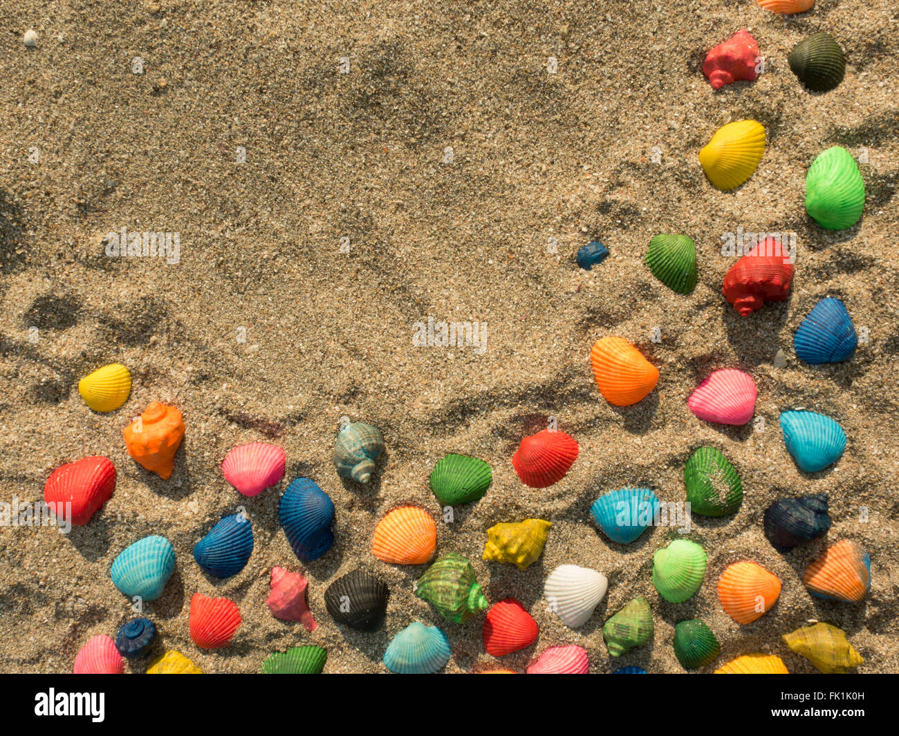 Horizontal background with multi-colored sand with shells Stock Photo ...
