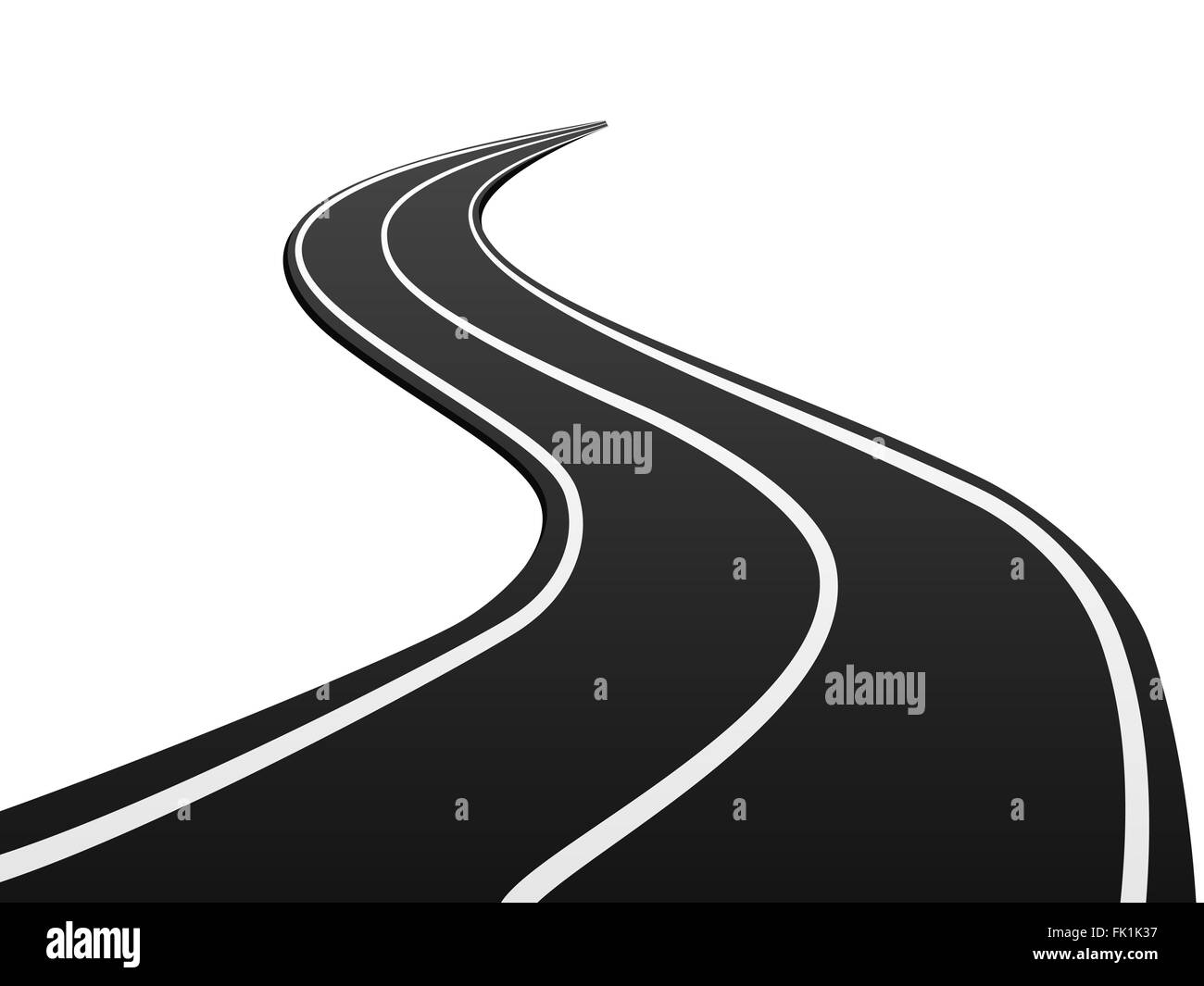 Asphalt road on a white background Stock Photo - Alamy