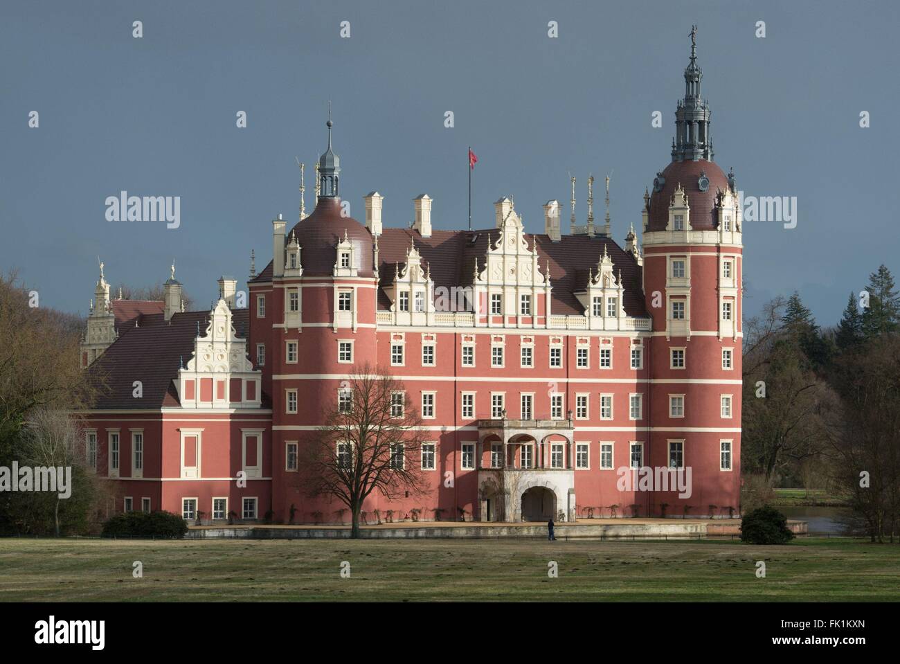 The castle built in 1520 located in Muskau Park in Bad Muskau, Germany ...
