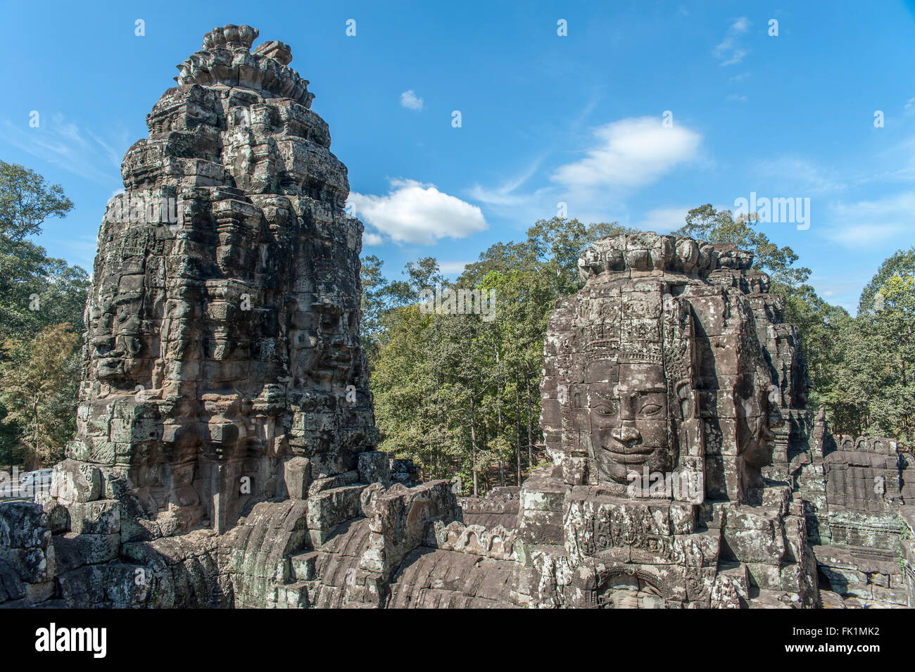 Bayon smile in Bayon Temple Stock Photo - Alamy