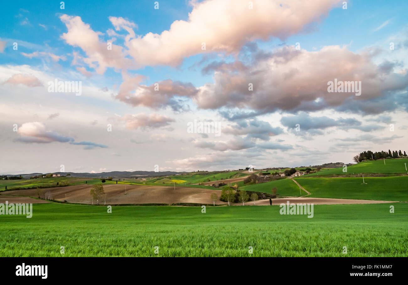 view of the sky and the landscape in Tuscany, Italy Stock Photo - Alamy
