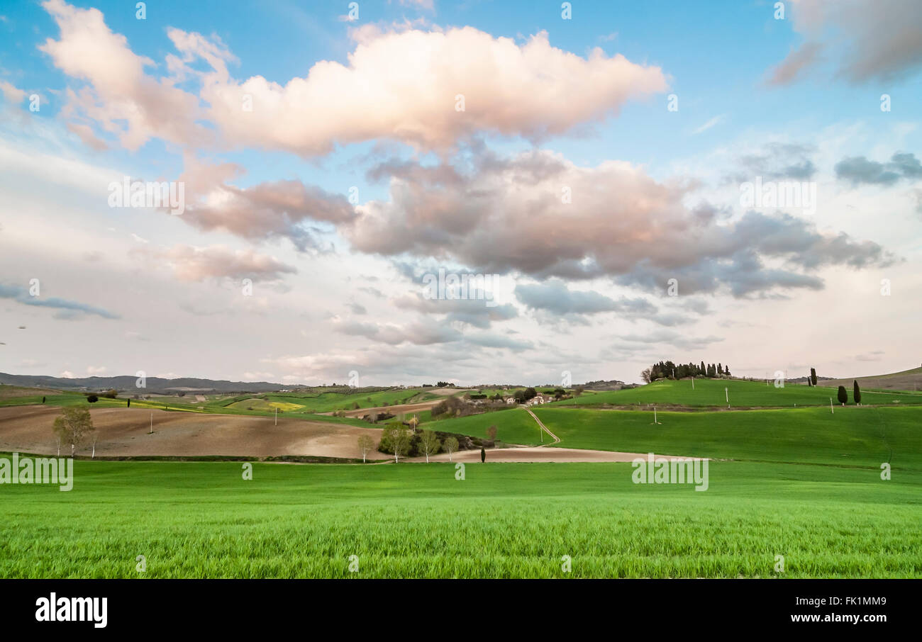 view of the sky and the landscape in Tuscany, Italy Stock Photo - Alamy