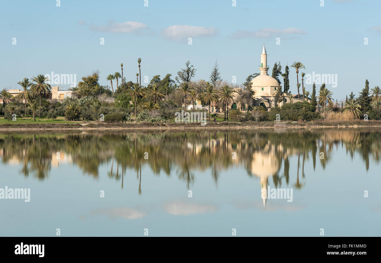 Famous Hala sultan Tekke Muslim shrine mosque located near the salt ...