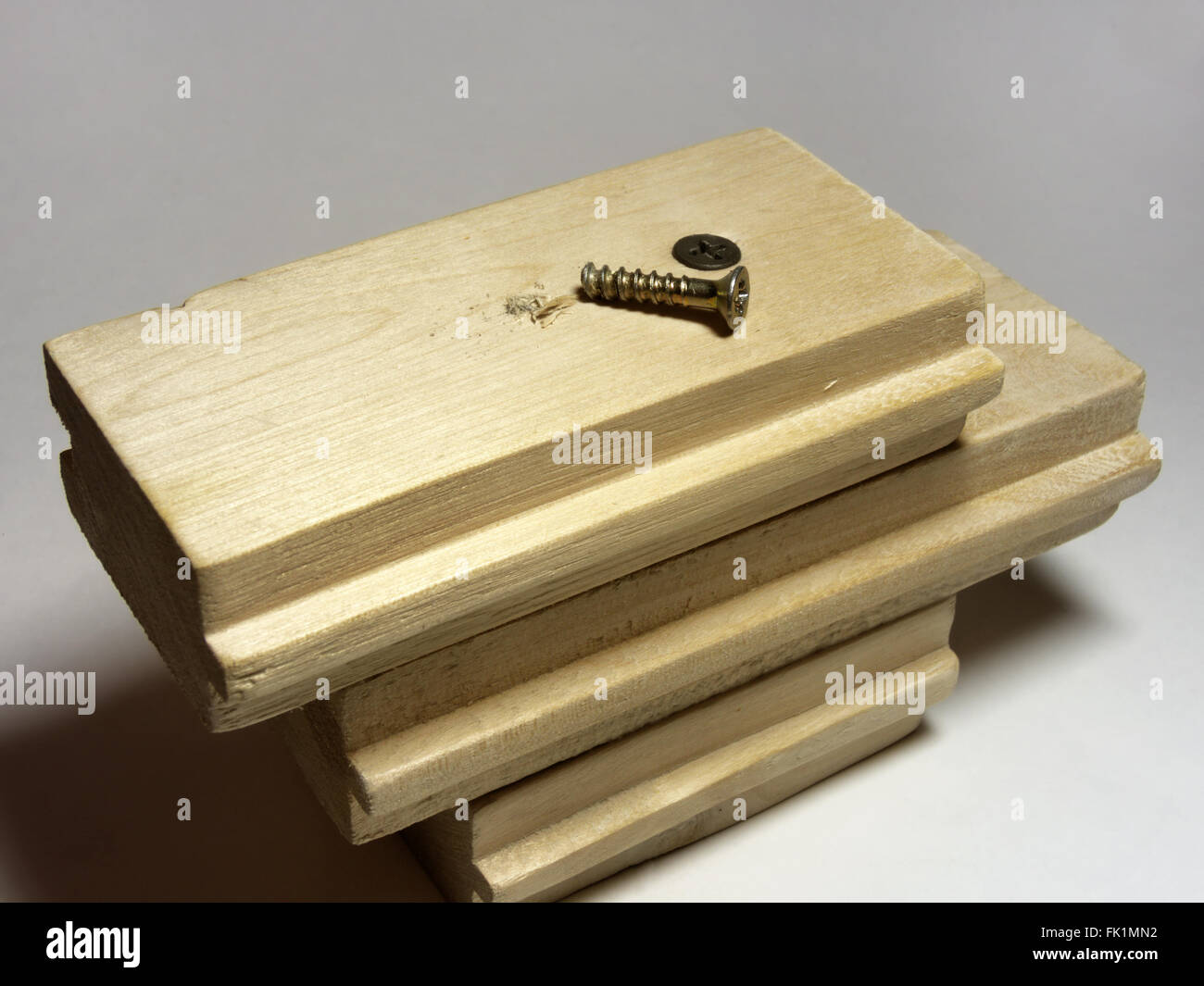 Copper-plated screw, broken when tightening Stock Photo - Alamy