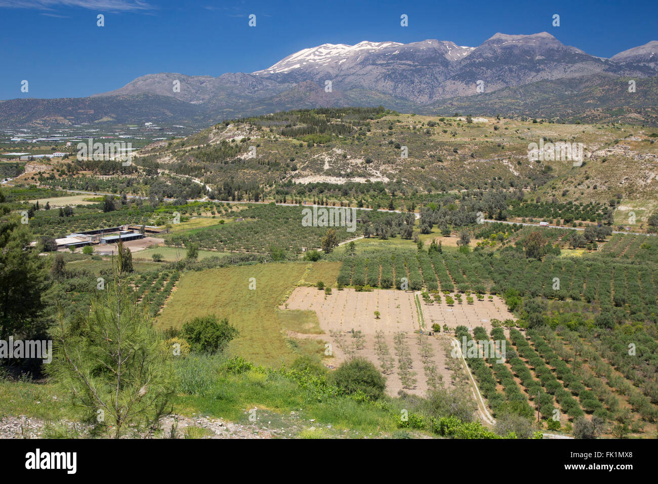 View of the countryside from Phaestos archaeological site, Crete ...