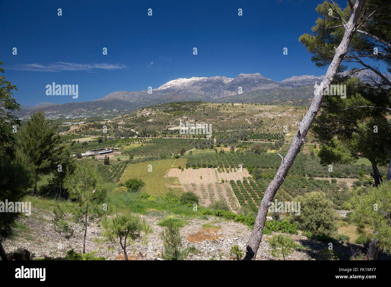 View of the countryside from Phaestos archaeological site, Crete ...
