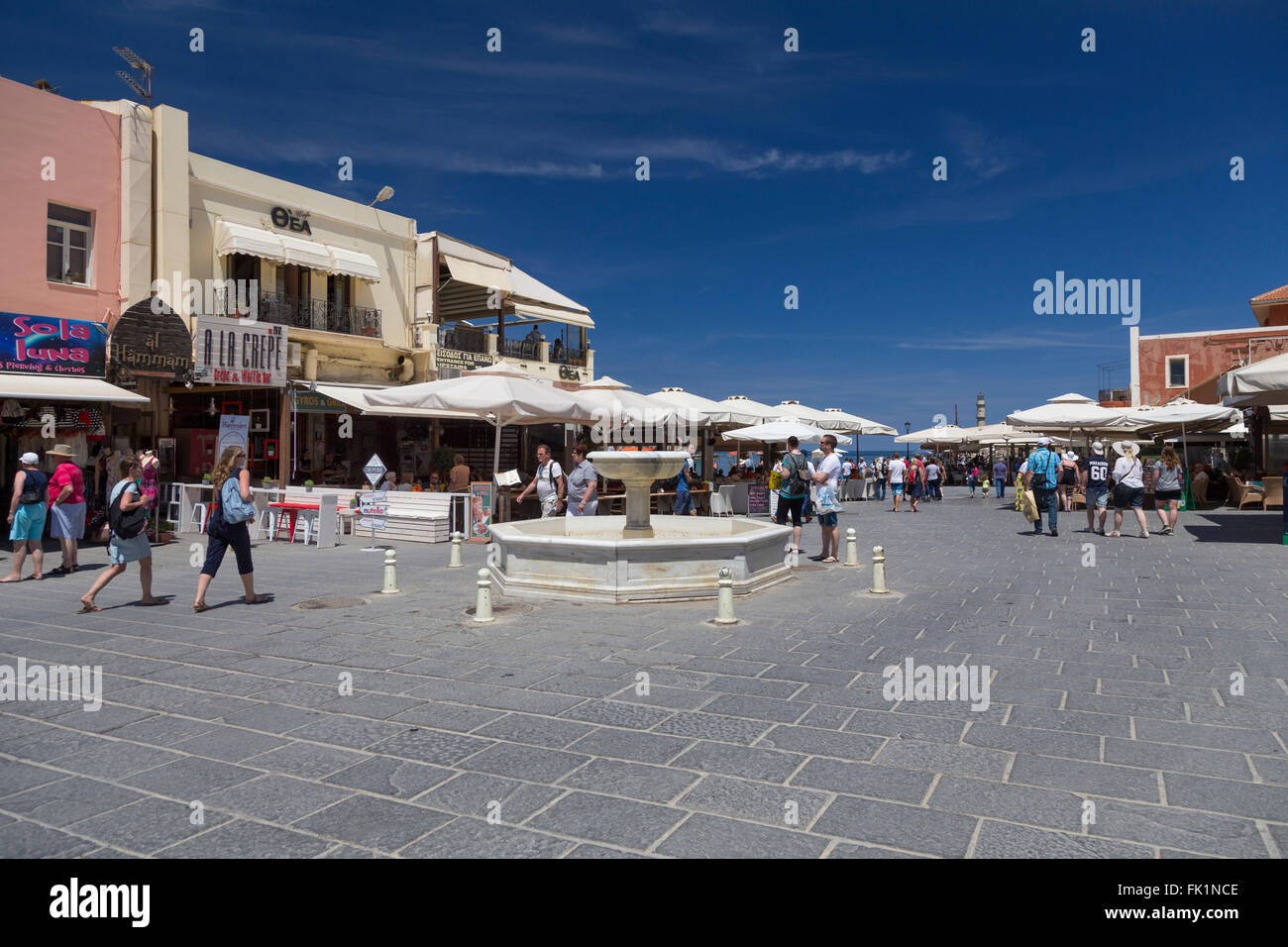 The historic Venetian harbour at Chania, Crete, Greece Stock Photo - Alamy