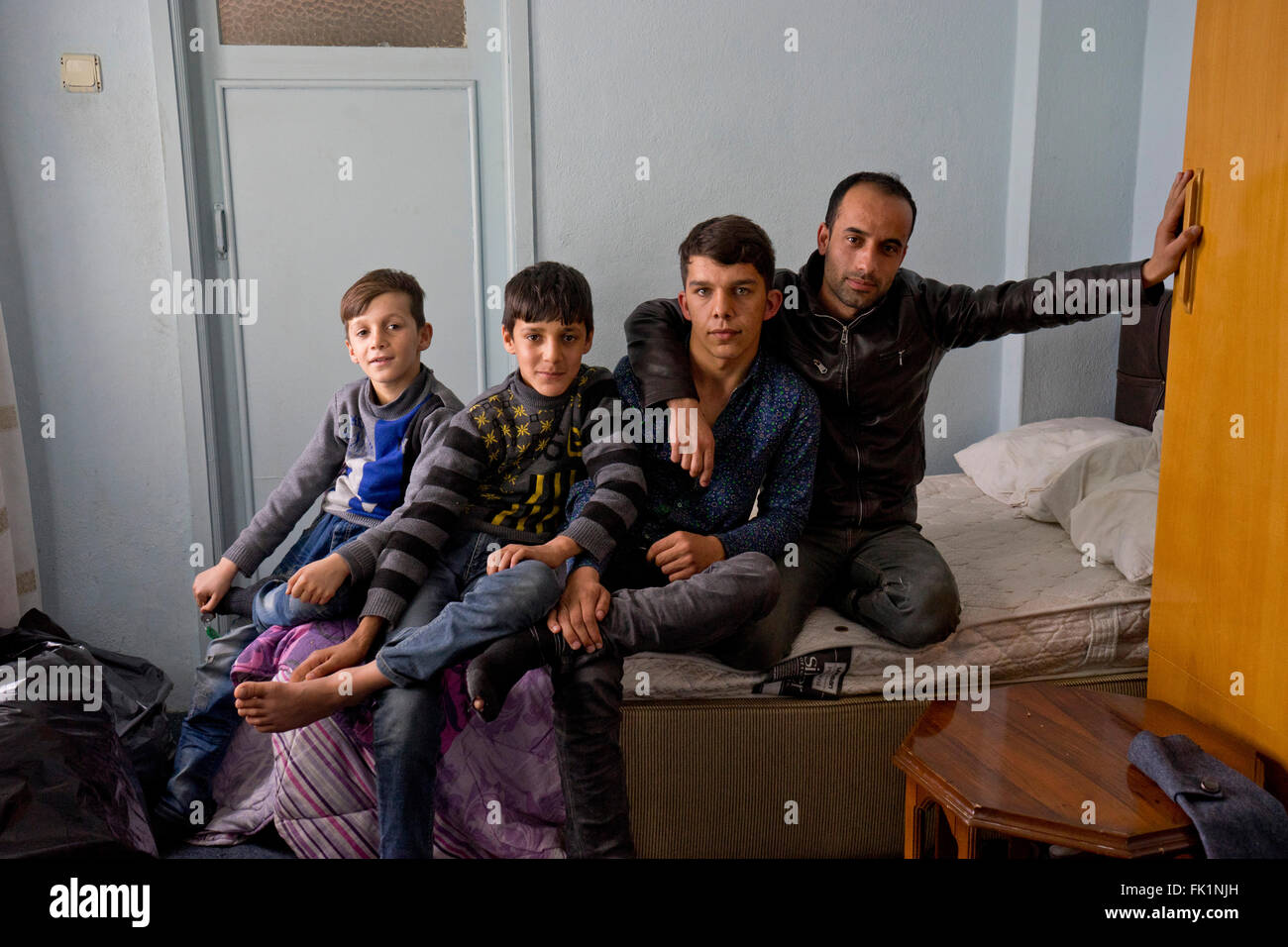 Refugees from Afghanistan waiting in a hostel in Cesme, Izmir, Turkey ...