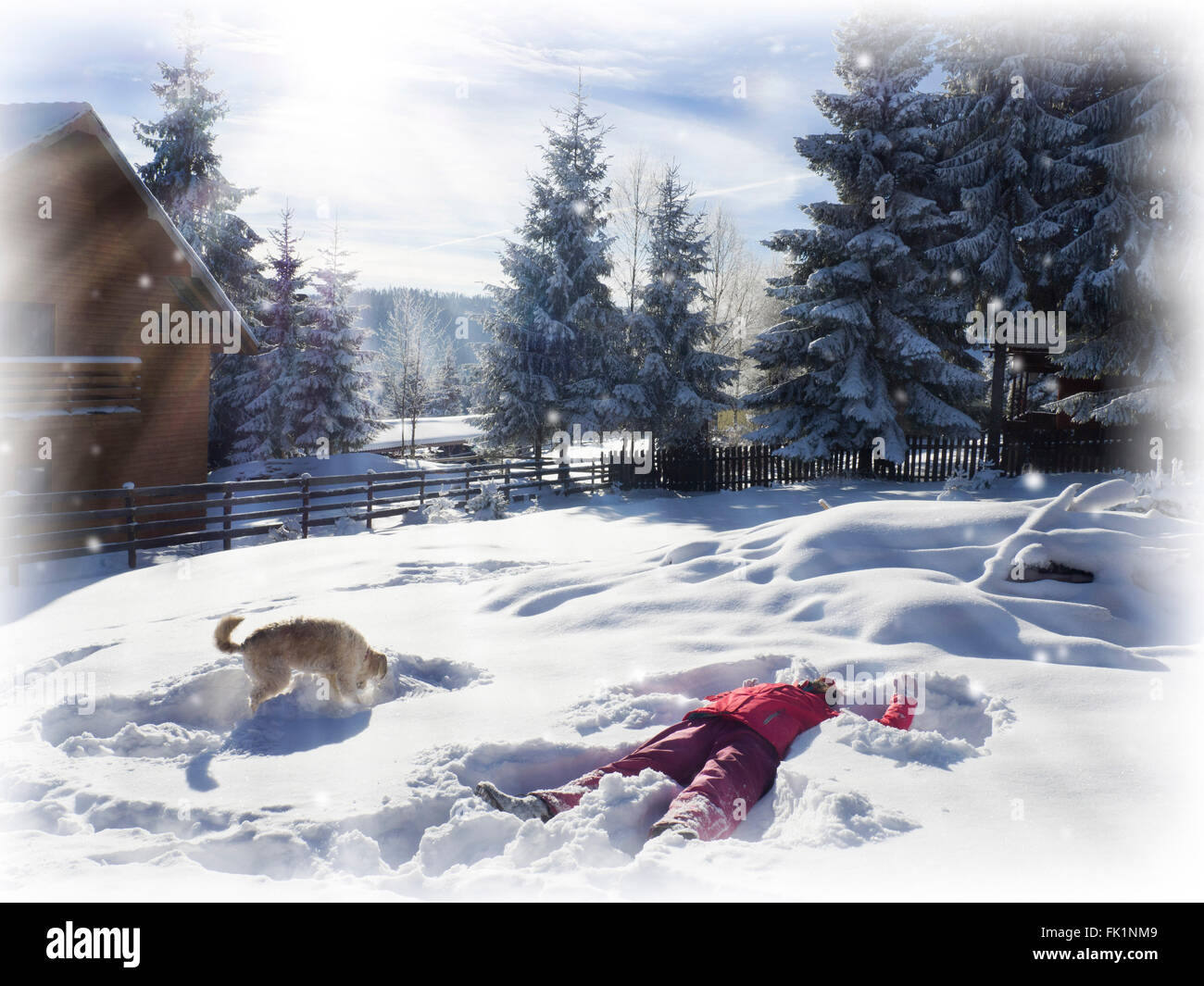 winter fun, snowangel Stock Photo - Alamy
