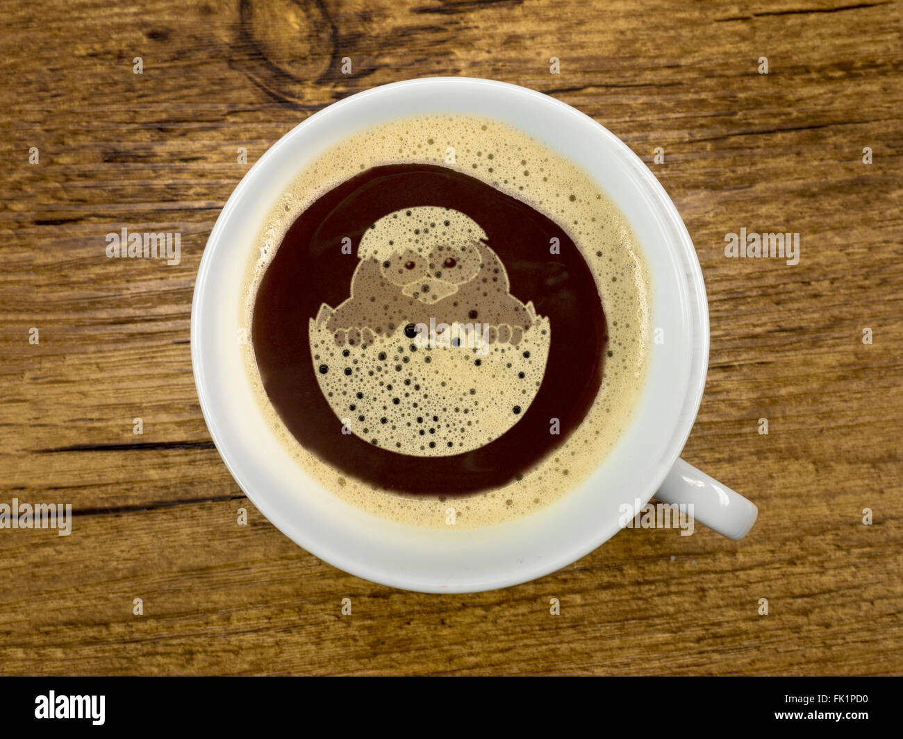 Easter chick in the Coffee Stock Photo - Alamy