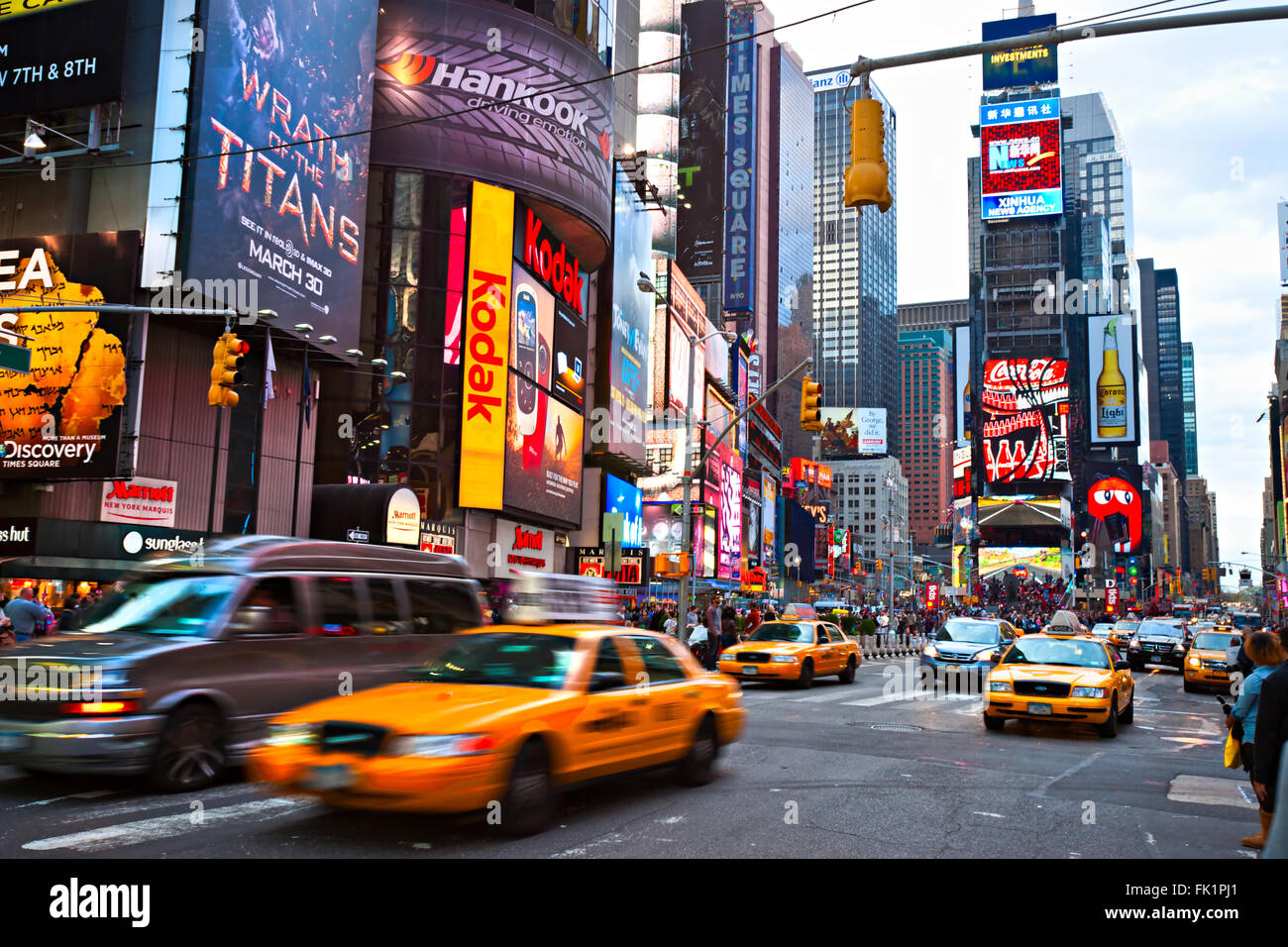 NEW YORK CITY -MARCH 25: Times Square, featured with Broadway Theaters ...