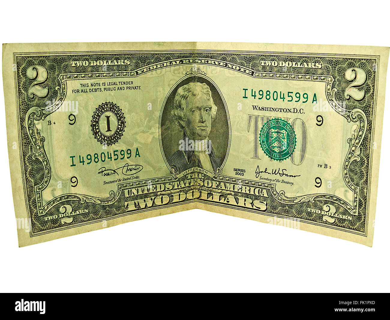 the two dollar bill Stock Photo - Alamy