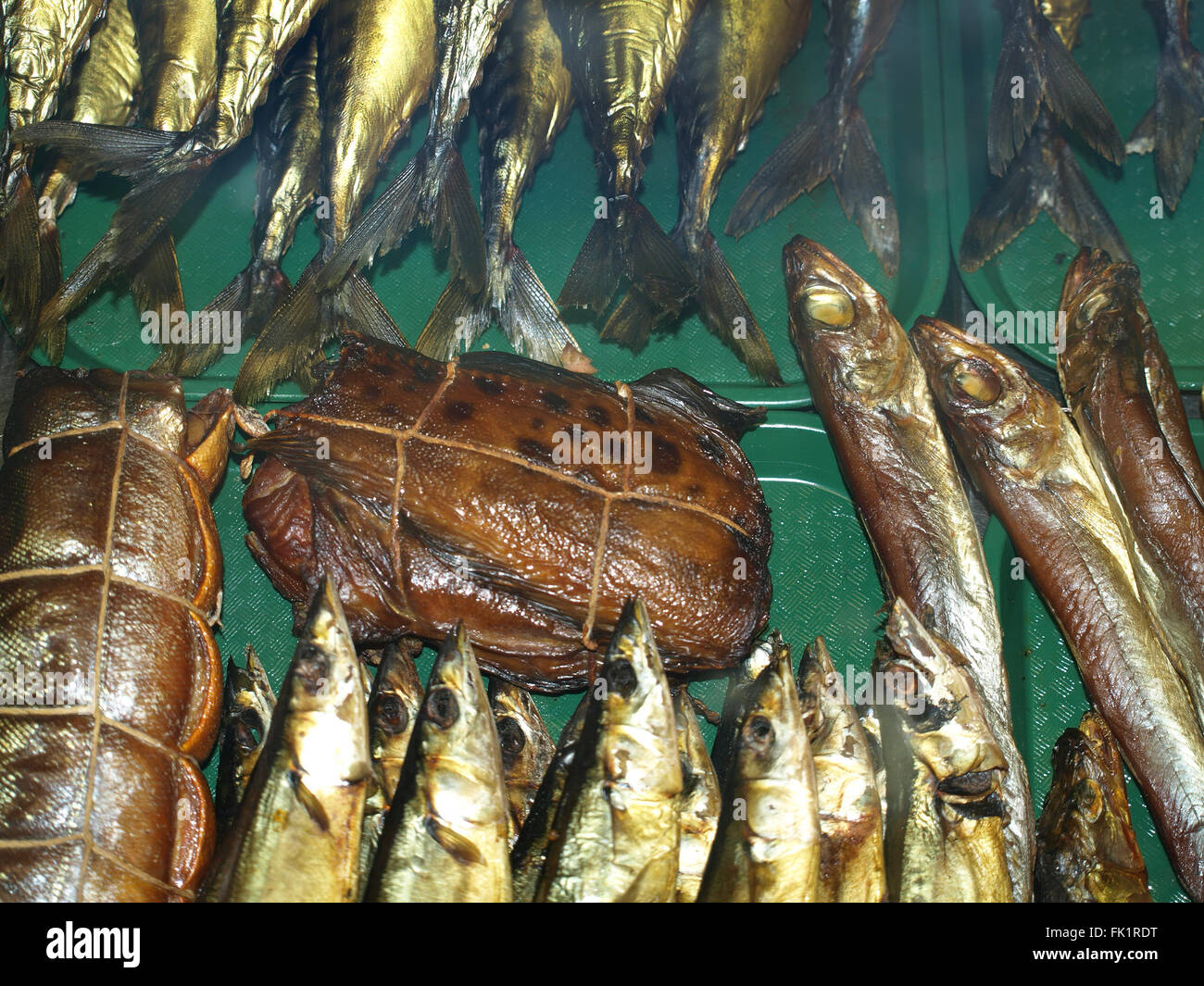 smoked fish in market Stock Photo - Alamy