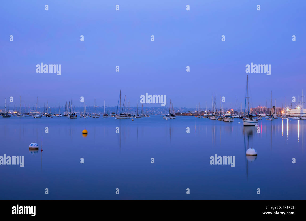 San Diego Harbor, boats, early morning. San Diego, California, USA ...