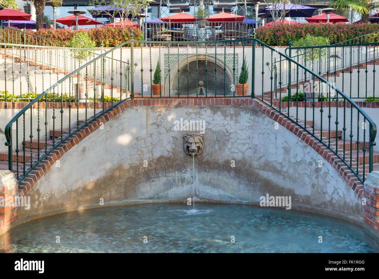 Fountain behind the El Prado restaurant. Balboa Park, San Diego ...