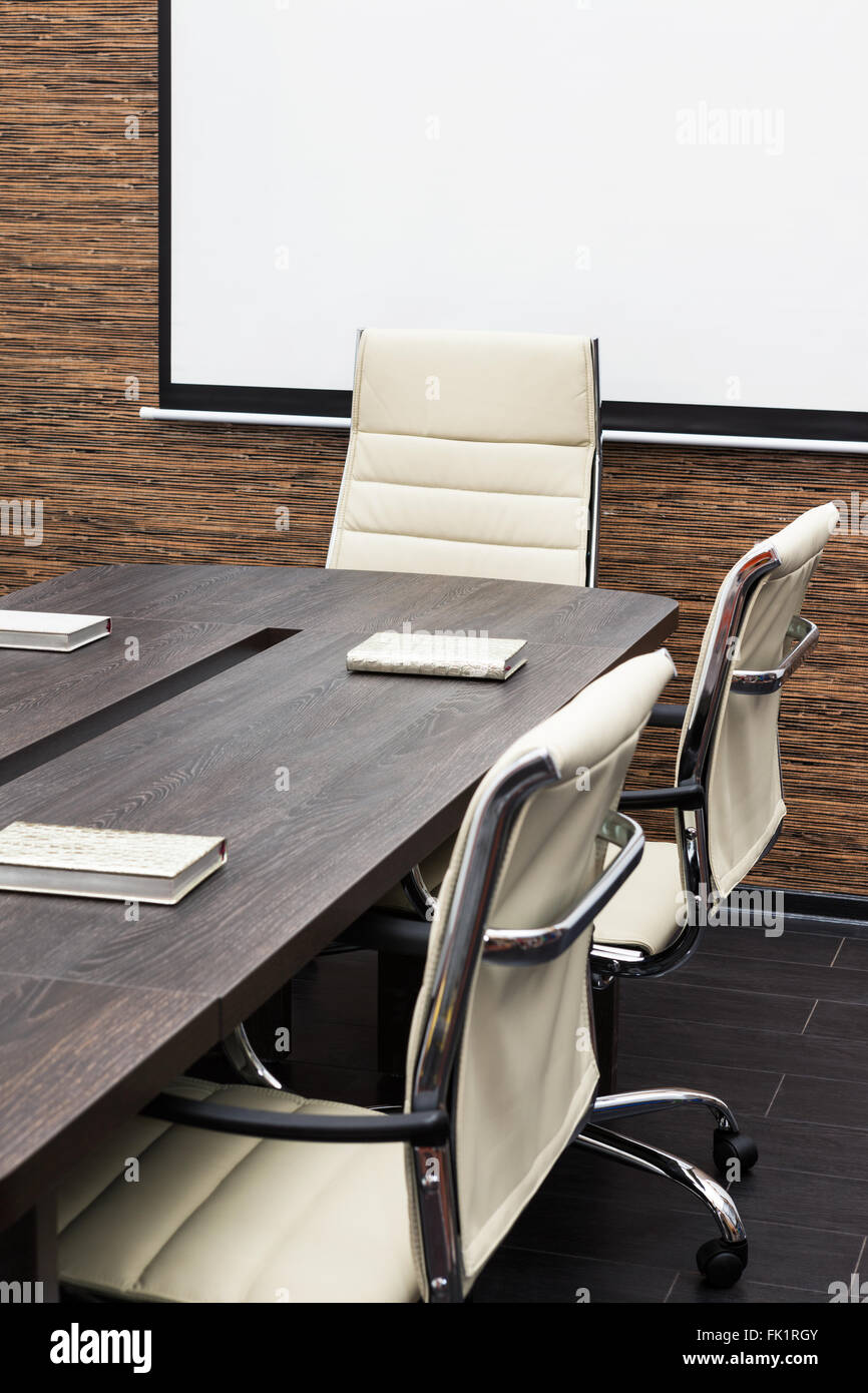conference table with the screen in the office Stock Photo - Alamy