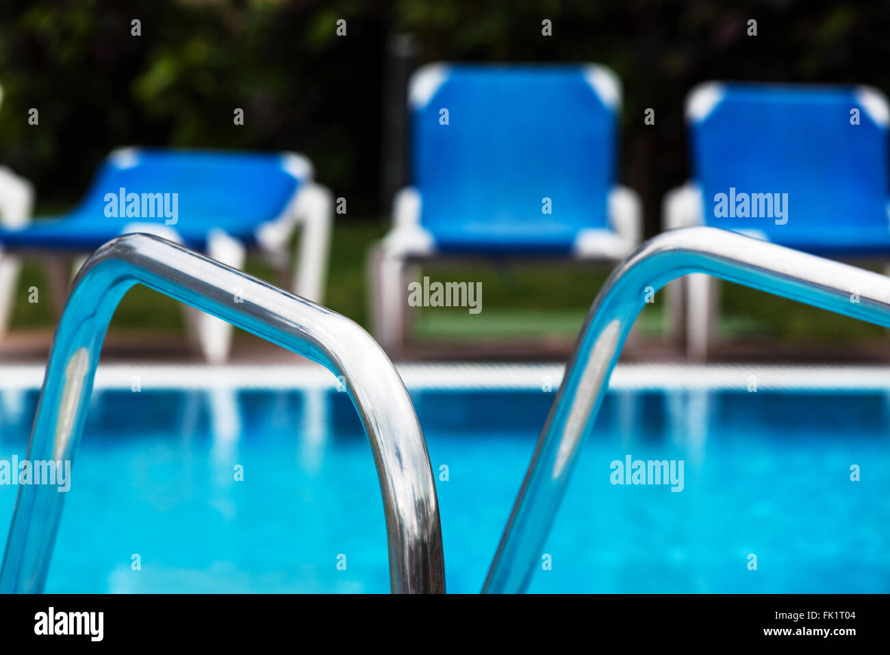 metal railings at the pool close-up Stock Photo - Alamy