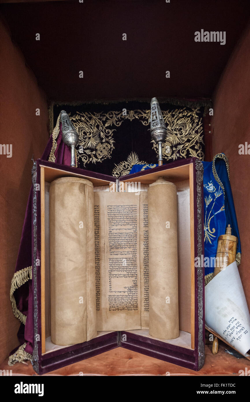 Israel, Jerusalem, Bible at the Karaite synagogue Stock Photo - Alamy