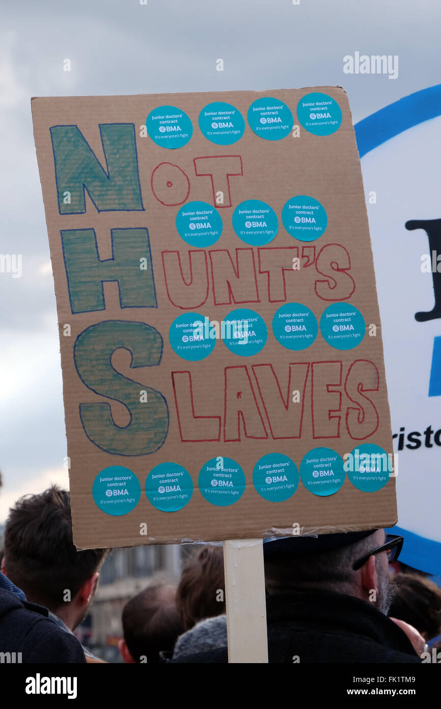 A placard carried by a protestor against planned changes to the ...