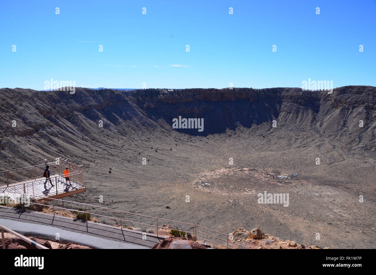 meteor crater arizona with viewing platform blue sky Stock Photo - Alamy