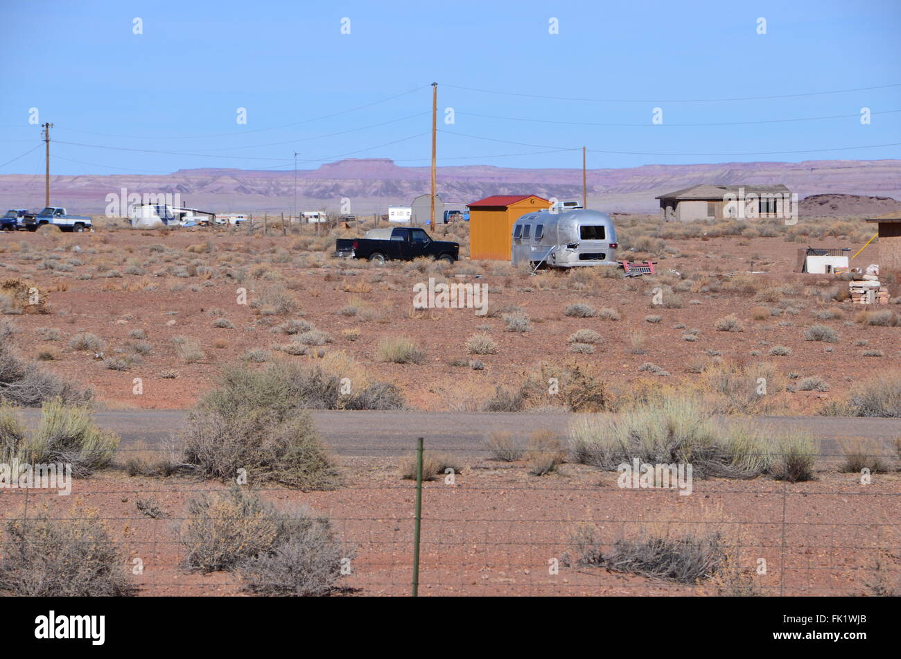 navajo reservation arizona indian housing desert shacks car scrubland ...