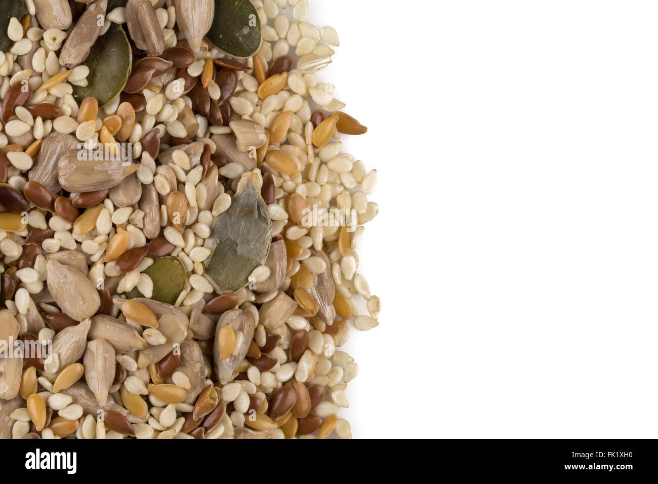 Healthy seeds mix close up shot on white background Stock Photo - Alamy